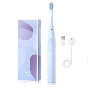 oclean electric toothbrush f1 36,000 vpm sonic cleaning with 3 modes, rechargeable sonic toothbrush 2h fast usb charge last 30 days w/smart timer, for adults and teenagers, for travel - light blue