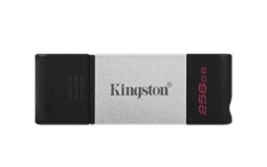 kingston datatraveler 80 256gb usb type-c flash drive (dt80/256gb), metal