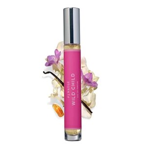 pinrose perfumes wild child - eau de parfum travel spray for women - clean, vegan, cruelty-free, and hypoallergenic scent with essential oils - notes of tiare flower, jasmine, vanilla and bergamot