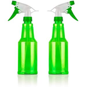 decorrack empty spray bottle 16 oz, bpa free- plastic, professional sprayer with adjustable nozzle for cleaning solutions, kitchen, hair, plants, leak proof fine clear mist bottles (2 pack)