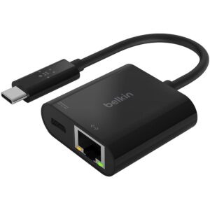 belkin inc001bk-bl usb-c to ethernet + charge adapter