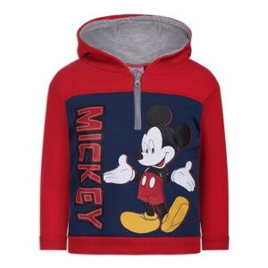 disney mickey mouse boys half zip pullover fashion hoodie for infant and toddlers