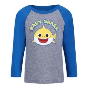 nickelodeon baby shark boys long sleeve raglan shirt for toddlers