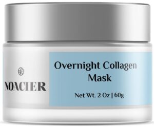 noacier overnight hydrolyzed collagen facial mask – anti aging, hydrating face cream or moisturizer helps plump, smooth, & brighten skin – infused with squalane oil, peptides, & glycerin, 2 oz.