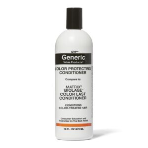 generic value products color protecting conditioner, adds shine, leaves hair manageable, seals the cuticle to lock in color, preserves hair’s vibrancy, 16 oz