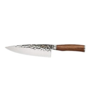 route83 classic xl chef's knife - handmade - hammered german steel - american walnut wood handle