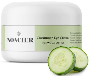 noacier cucumber eye cream for dark circles and puffiness - anti aging under eye cream - hyaluronic acid moisturizer for deep wrinkle repair and bags under eyes