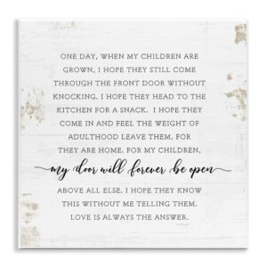 stupell industries when my children are grown text homely word design wall art, 12x12, off- white