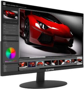 sceptre e248w-19203r 24" ultra thin 75hz 1080p led monitor 2x hdmi vga build-in speakers, machine black (wide viewing angle 178˚ (horizontal) / 178˚ (vertical) (renewed)