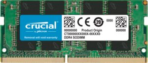 crucial 16gb ddr4 3200 mhz (pc4-25600) sodimm 260-pin memory - ct16g4sfra32a