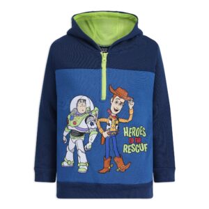 disney toy story boys half zip up hoodie for toddler and little kids – blue/navy