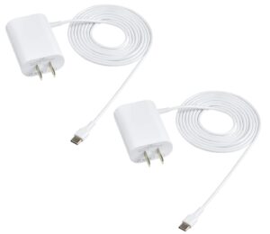 6ft power adapter compatible with google mesh home wifi system power cable - usb type c (2 pack)