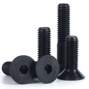 25pcs m6-1.0 x 12mm flat head socket cap countersunk bolts, 10.9 grade grade carbon，hex drive flat head