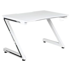 akracing sierra gaming desk large white surface, sturdy metal frame, cable management, and xl gaming mousepad included, (ak-sierra)