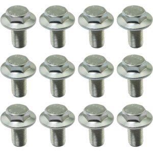 pzrt 12pcs silver tone flanged hex head bolts flange hexagon screws, 304 stainless steel m6x16