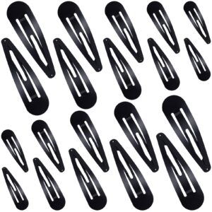 willbond 40 piece barrettes women snap hair clips women large metal snap nonslip hair clip accessories, 3.5 inch, 3.1 inch, 2.8 inch, 2.4 inch, 2 inch(black)