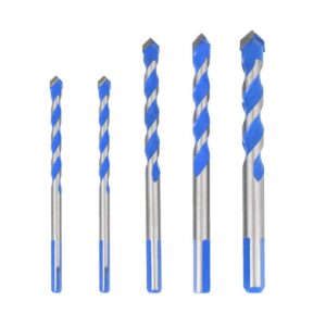 puimentiua 7pcs/5pcs triangle drill bit sets, multifunctional overlord handle industrial strength drill bit set for brick, glass, ceramic, granite, high-carbon steel, concrete, wood