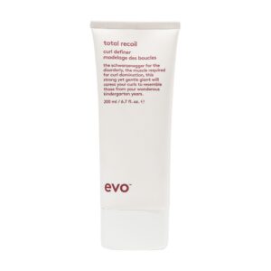 evo total recoil curl definer - strong hold defining moisturizing cream - enhances natural curl pattern & reduces frizz - humidity control l - 200ml / 6.7fl.oz