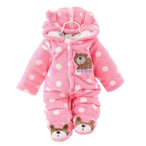 xifamniy baby girls boys newborn fleece jumpsuit footie hooded warm thicken snowsuit outwear for winter