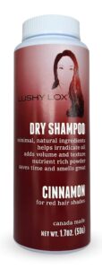 lushy lox dry shampoo powder for red hair shades - all natural ingredients 1.7 oz