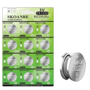 skoanbe 12pcs 1220 3v lithium button coin cell cr1220 battery