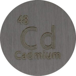 cadmium (cd) 24.26mm metal disc for collection or experiments