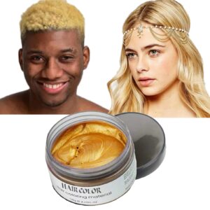 temporary hair color wax dye,hair spray color, gold hair wax color, kids temporay hair wax dye ash for halloween cosplay,party,masquerade (gold, 120g)