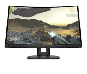 hp x24c gaming monitor | 1500r curved gaming monitor in fhd resolution with 144hz refresh rate and amd freesync premium | (9ek40aa) black