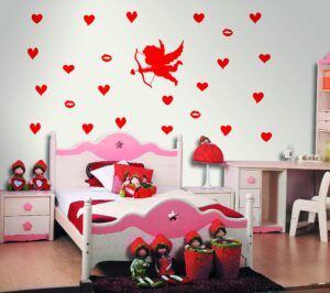 valentine day decor cupid angel wall decal love arrow decals heart wall decor love heart wall stickers family kids room home wall window couple bedroom decoration