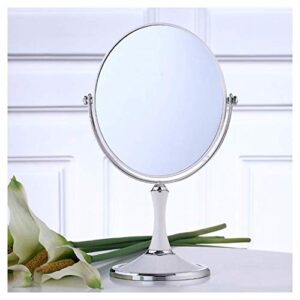 kongzir bathroom mirror cosmetic mirror 3x magnification desktop oval 360 deg; swivel hd mirror travel mirror princess princess double-sided inner portable mirror