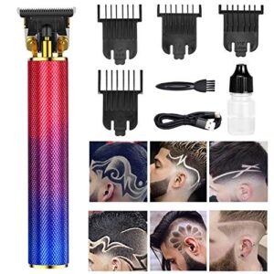 candyfouse hair clippers for men,cordless rechargeable hair trimmer metal body cutting grooming kit beard shaver barbershop professional (rainbow)