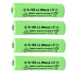 oxwinou aa ni-mh 600mah 1.2v rechargeable battery for outdoor solar lights,garden lights, remotes, mice (green 4 pcs)