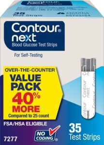 contour next blood glucose test strips for diabetes, 35 count