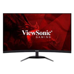 viewsonic vx3268-pc-mhd 32 inch curved 1080p 1ms 165hz gaming monitor with freesync premium, eye care, hdmi and display port