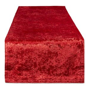 dii velvet collection tabletop, table runner, 14x72, red