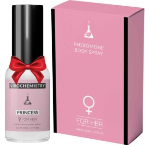 virochemistry pheromones for women (princess) body spray - elegant, ultra strength organic human pheromones fragrance body spray 50ml - [human grade pheromones to attract men]