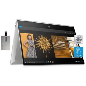 hp 2022 envy x360 2-in-1 15.6" fhd touchscreen laptop computer, intel core i7-1165g7, 16gb ram, 512gb pcie ssd, backlit keyboard, intel iris xe graphics, windows 11, silver, 32gb snowbell usb card