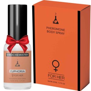 virochemistry pheromones for women (euphoria) body spray - elegant, ultra strength organic human pheromones fragrance body spray 50ml - [human grade pheromones to attract men]