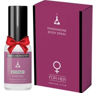 virochemistry pheromones for women (ecstasy) body spray - elegant, ultra strength organic human pheromones fragrance body spray 50ml - [human grade pheromones to attract men]