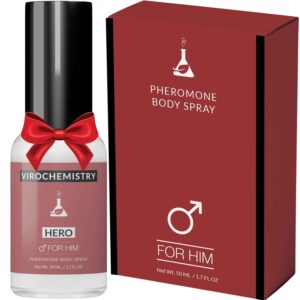 virochemistry pheromones to attract women for men (hero) body spray - bold, extra strength human pheromones fragrance body spray - 50ml (human grade pheromones to attract women)