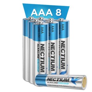 nectium superior performance aaa batteries 8 count alkaline pure-gold-bottom iot batteries ultra power long lasting for iot devices smart lock