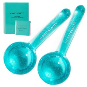 monétbeauty ice globes for face, freezer safe and highly effective facial globes for daily beauty routines, face roller to tighten skin, reduce puffiness, enhance circulation and complexion (blue)