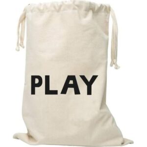 bugybagy decorative canvas toy storage bags kids and nursery room organizer (play)