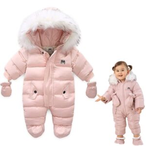 xifamniy baby girls and boys snowsuit winter suits jumpsuit outwear hooded footie snow suits