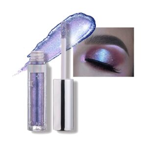 hotiary shimmer glitter liquid eyeshadow metallic pigments makeup metals gloss for eyes eyeliners sparkling eye shadow set gift shiny pen eyeliner kit (multichrome purple)