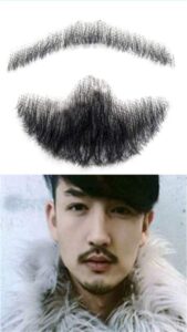 aimeely mens simulation fake beard human hair mustache makeup cosplay props (2#)