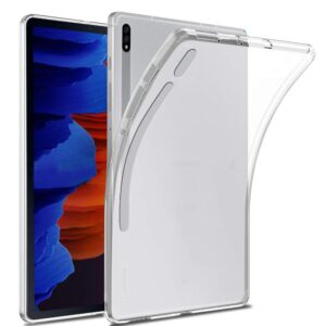 zeking for samsung galaxy tab s7 plus/tab s7 fe 5g/ t975/t970 case, anti-scratch ultra slim thin anti-scratch tpu rubber soft skin silicone premium protective case (transparent)