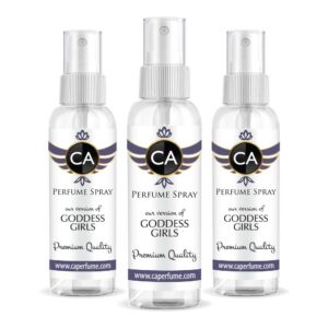 ca perfume impression of carolina h. goddess girls for women replica version fragrance dupes concentrated long lasting eau de parfum spray refillable atomizer bottle 2 fl oz/60ml-x3