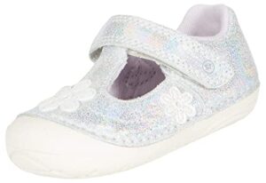 stride rite baby girls soft motion liliana mary jane flat, iridescent, 3.5 infant us