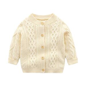 infant baby boys cardigan crochet sweater toddler knit button up casual sweatshirt beige